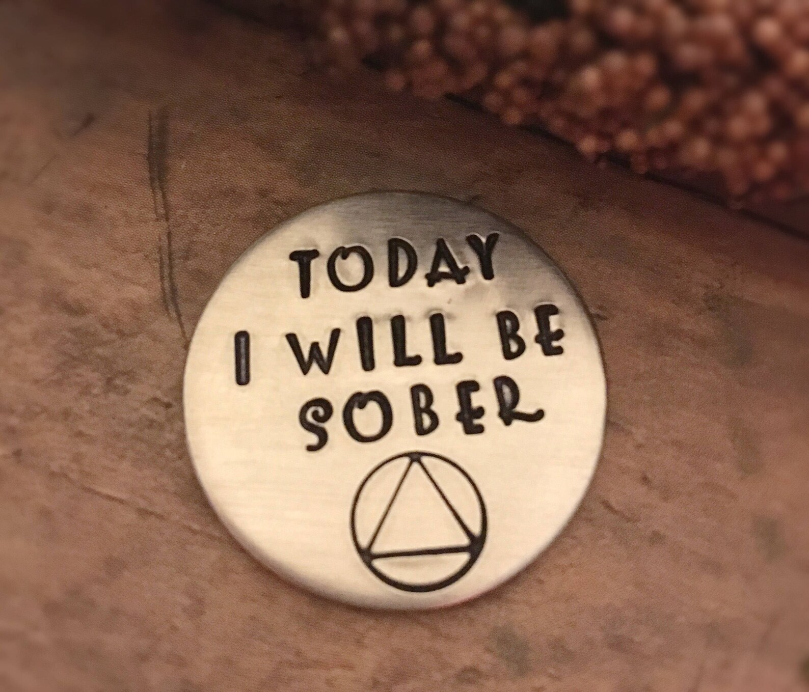 Sobriety Medallion Sobriety Token Today I Will Be Sober | Etsy