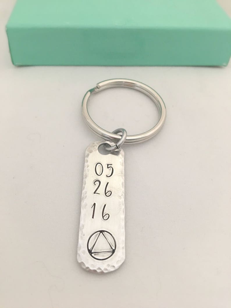 Sobriety Key Ring AA Symbol Recovery Key Ring Sobriety | Etsy