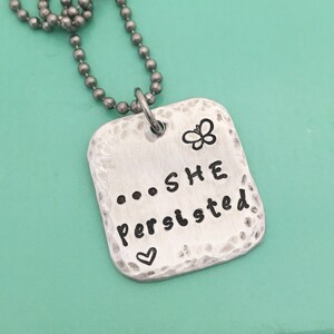 She Persisted Necklace, Nevertheless She Persisted, Persist Necklace ...
