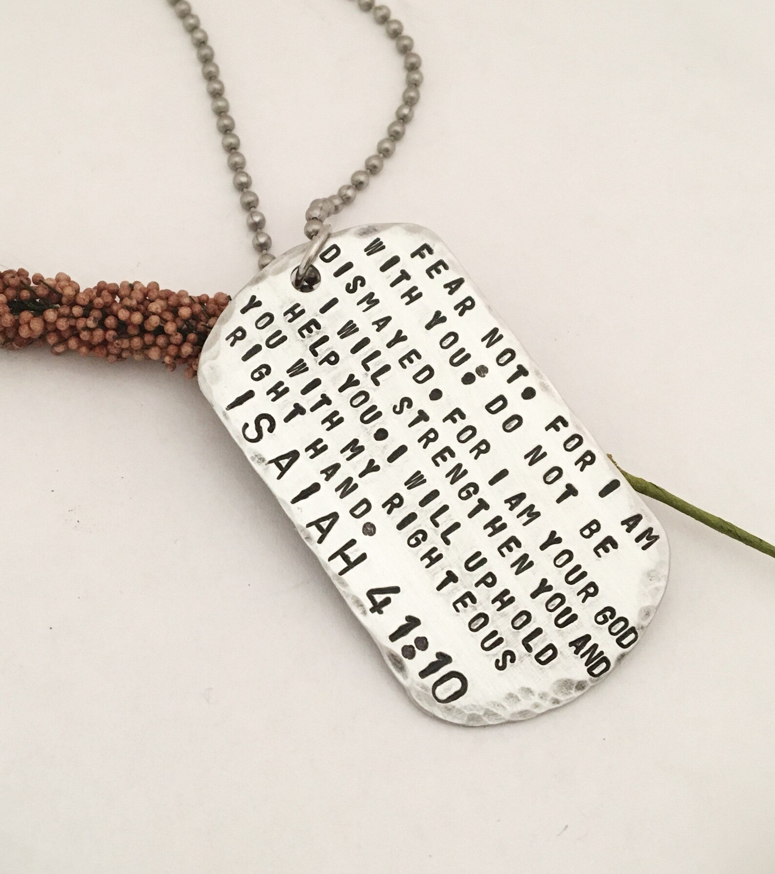 Handstamped Scripture Necklace Isaiah 41:10 Bible Quote | Etsy