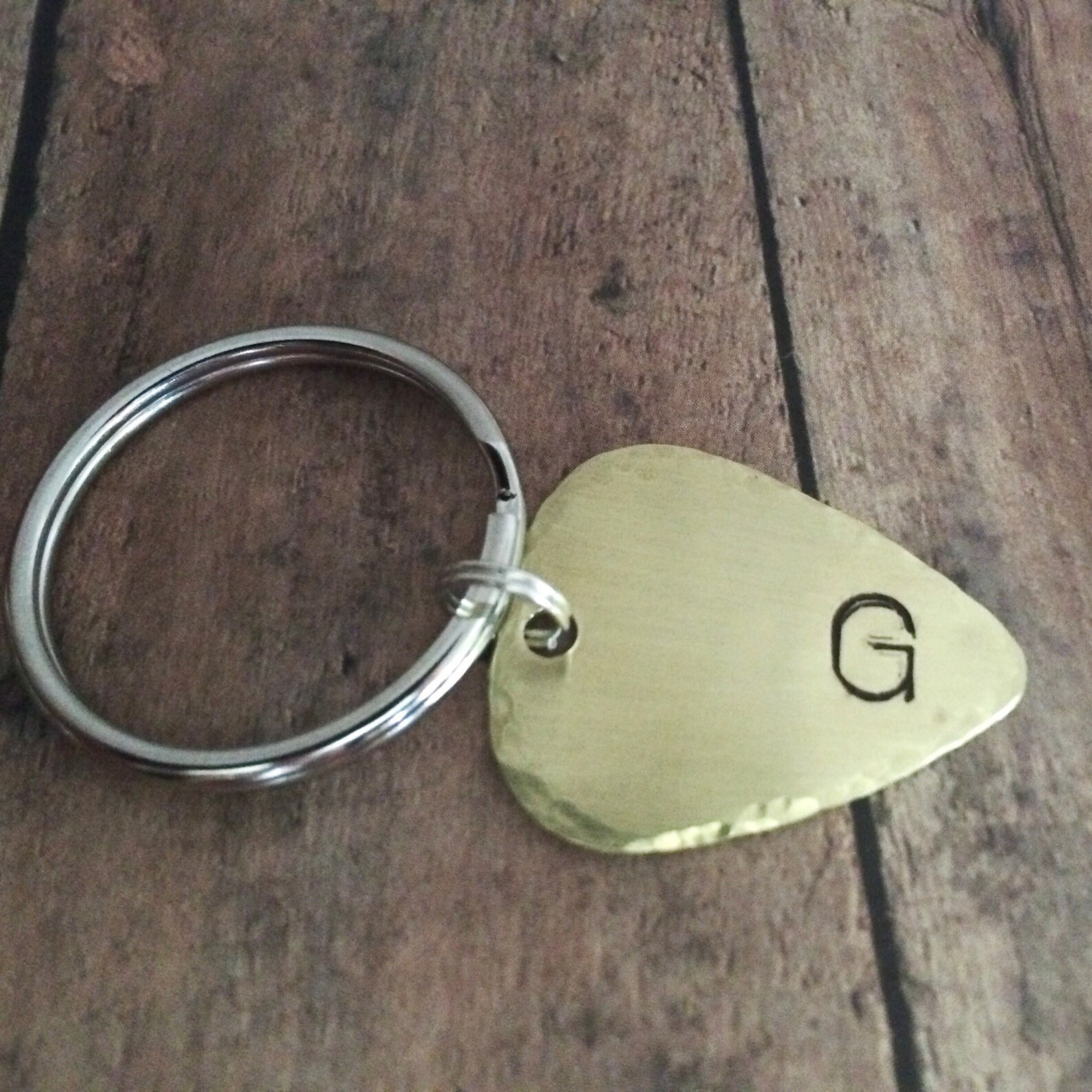 Guitar Pick Key Ring Personalized Key Ring Monogram Key | Etsy