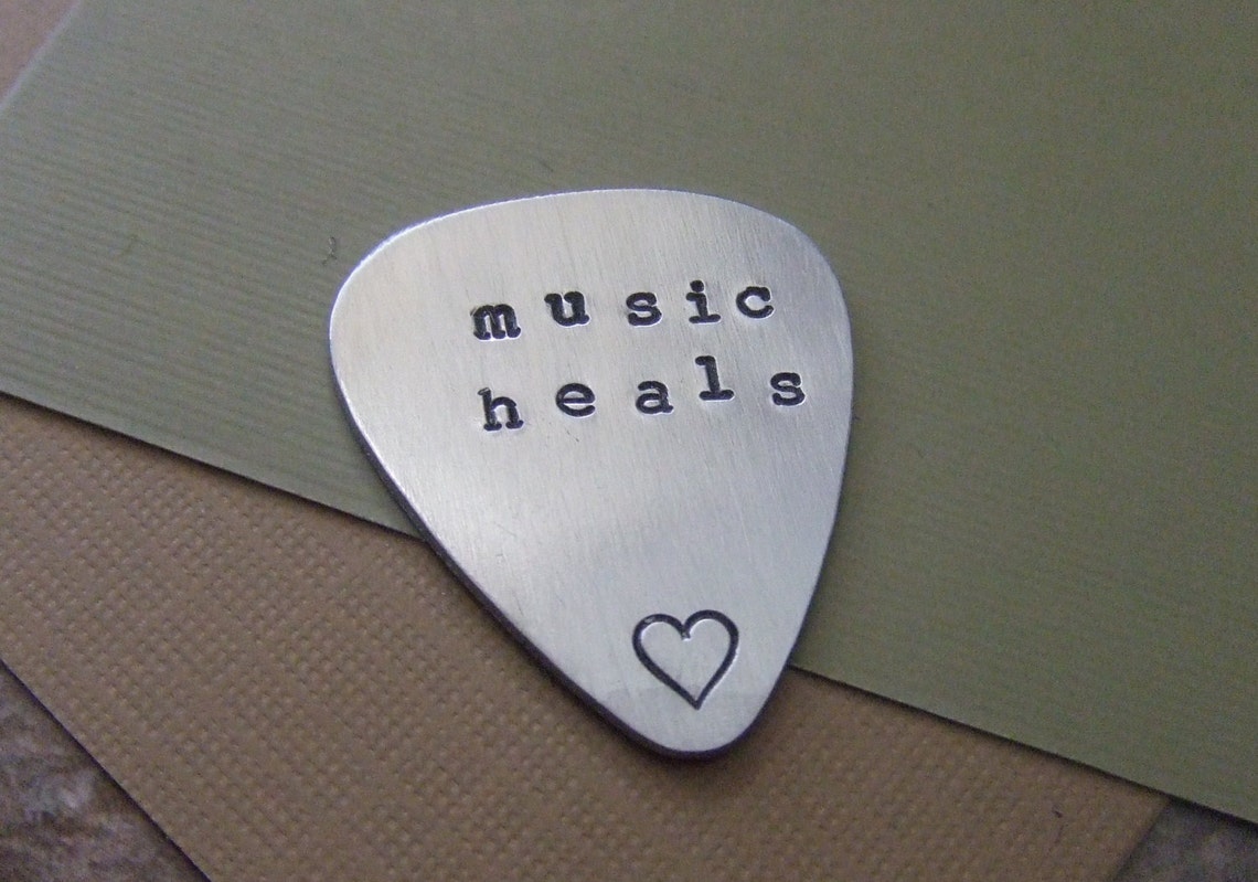 Personalized Guitar Pick Music Heals Heart - Etsy