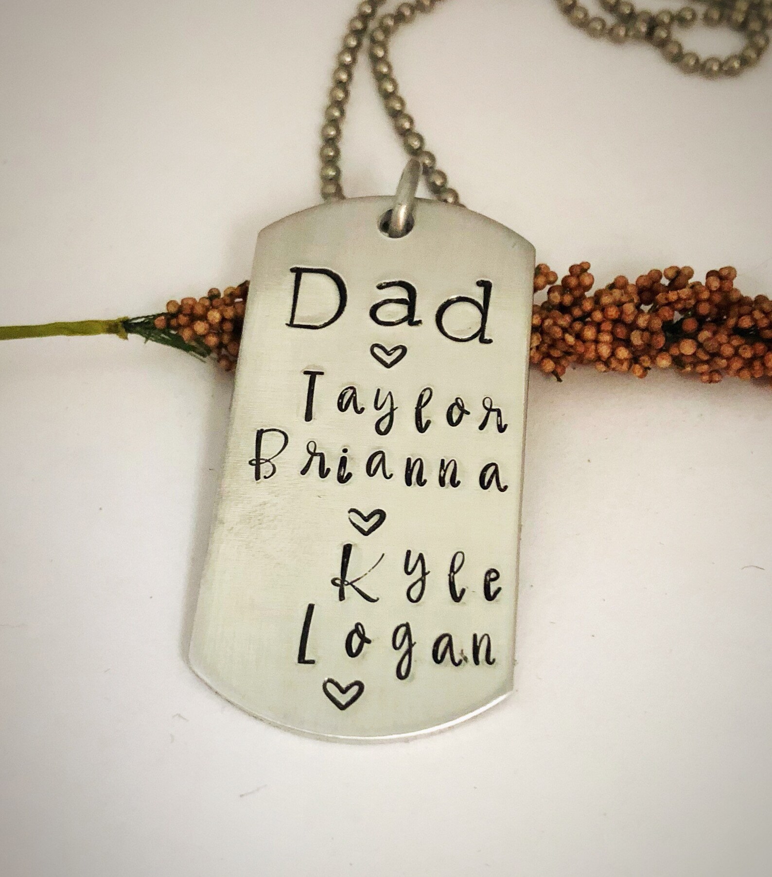 Personalized Dog Tag Necklace Dad Key Ring Dad Necklace - Etsy
