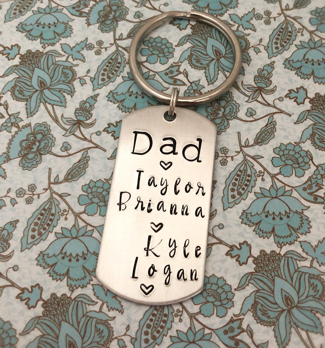 Personalized Dog Tag Necklace, Dad Key Ring, Dad Necklace, Personalized ...