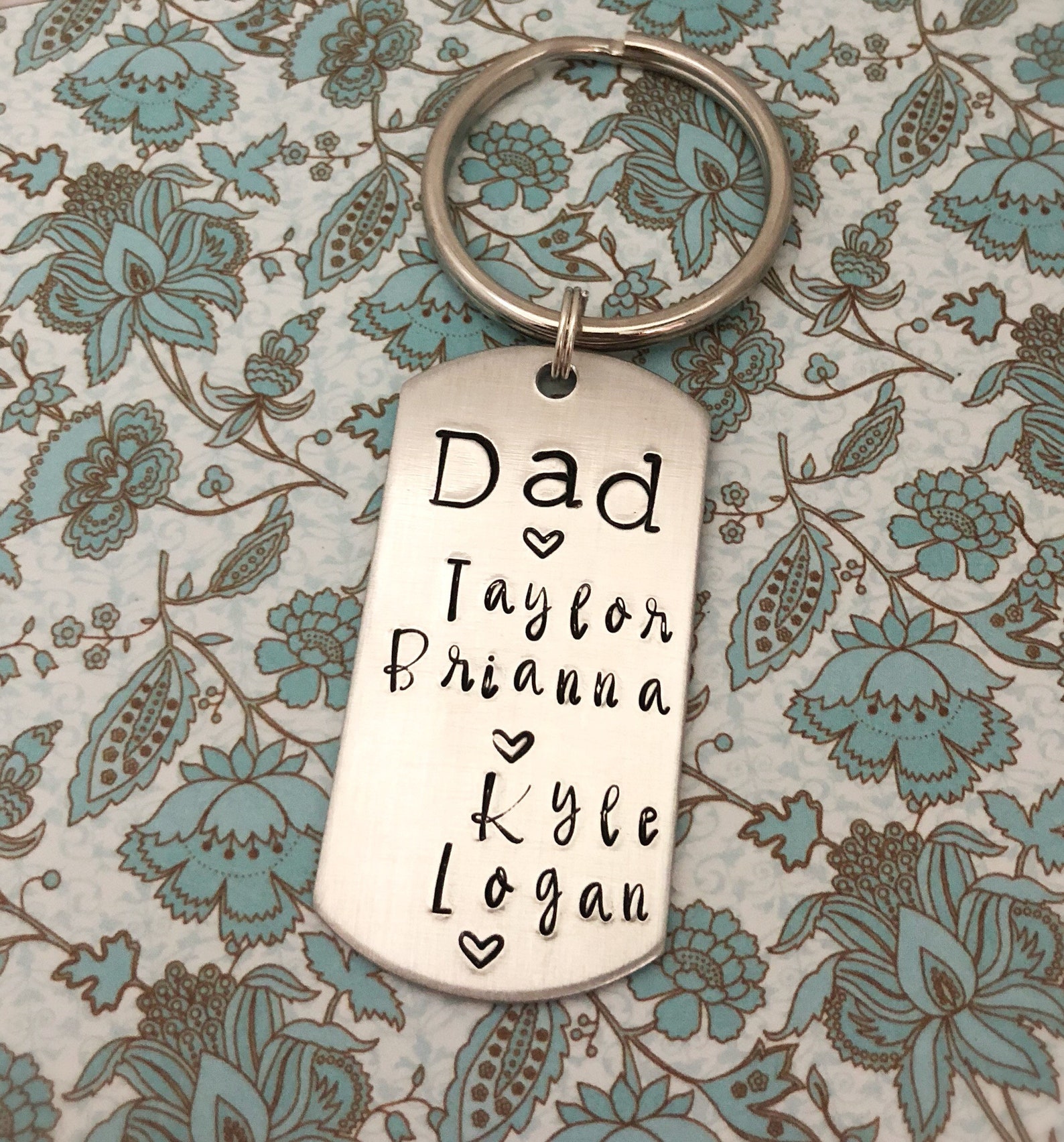 Personalized Dog Tag Necklace Dad Key Ring Dad Necklace - Etsy