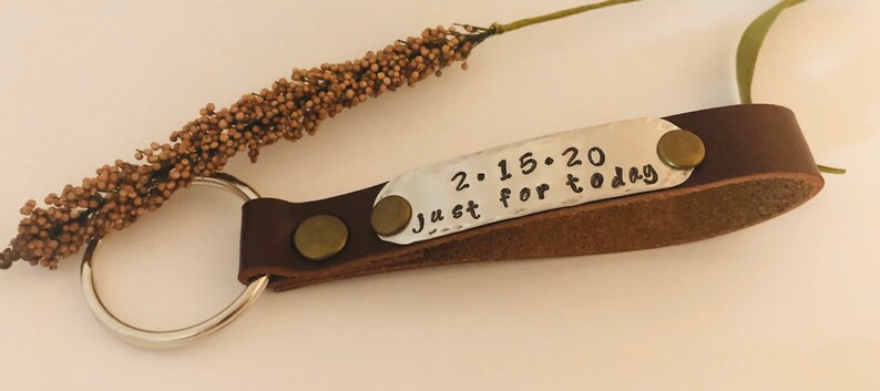 Sobriety Key Ring One Day at A Time Addiction Recovery AA | Etsy