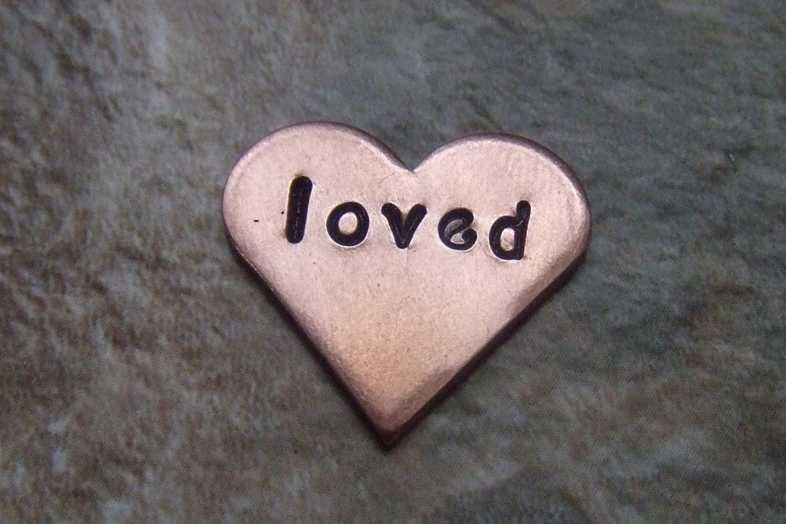 Love Token, Heart Token, Word of the Year, Handstamped Pocket Token ...