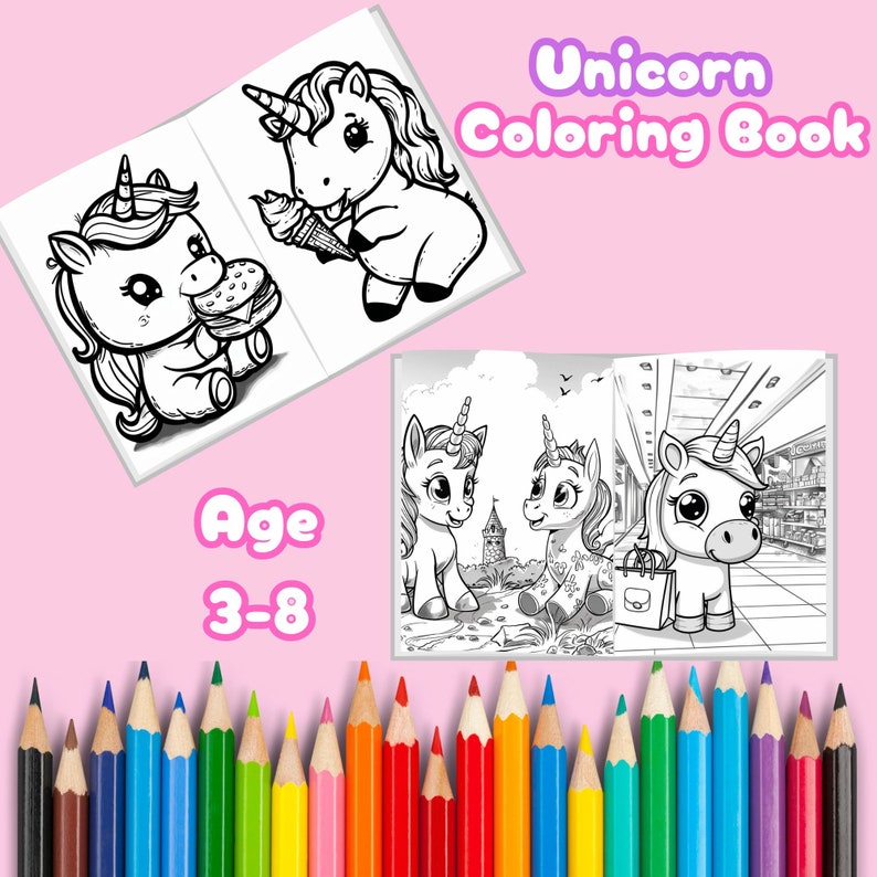 Magical Unicorn Coloring Book for Kids, Creative Painting Fun for ...