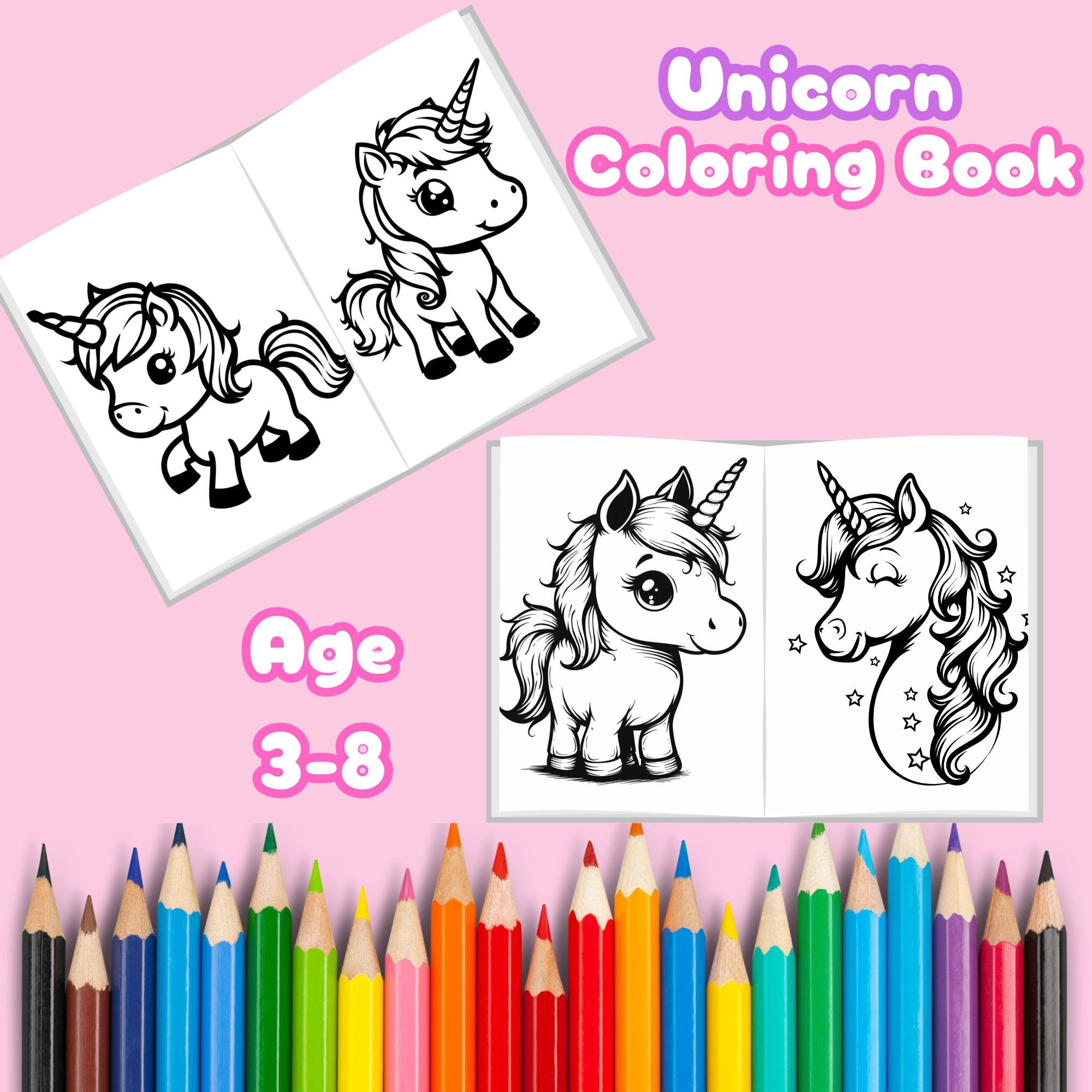 Magical Unicorn Coloring Book for Kids, Creative Painting Fun for ...