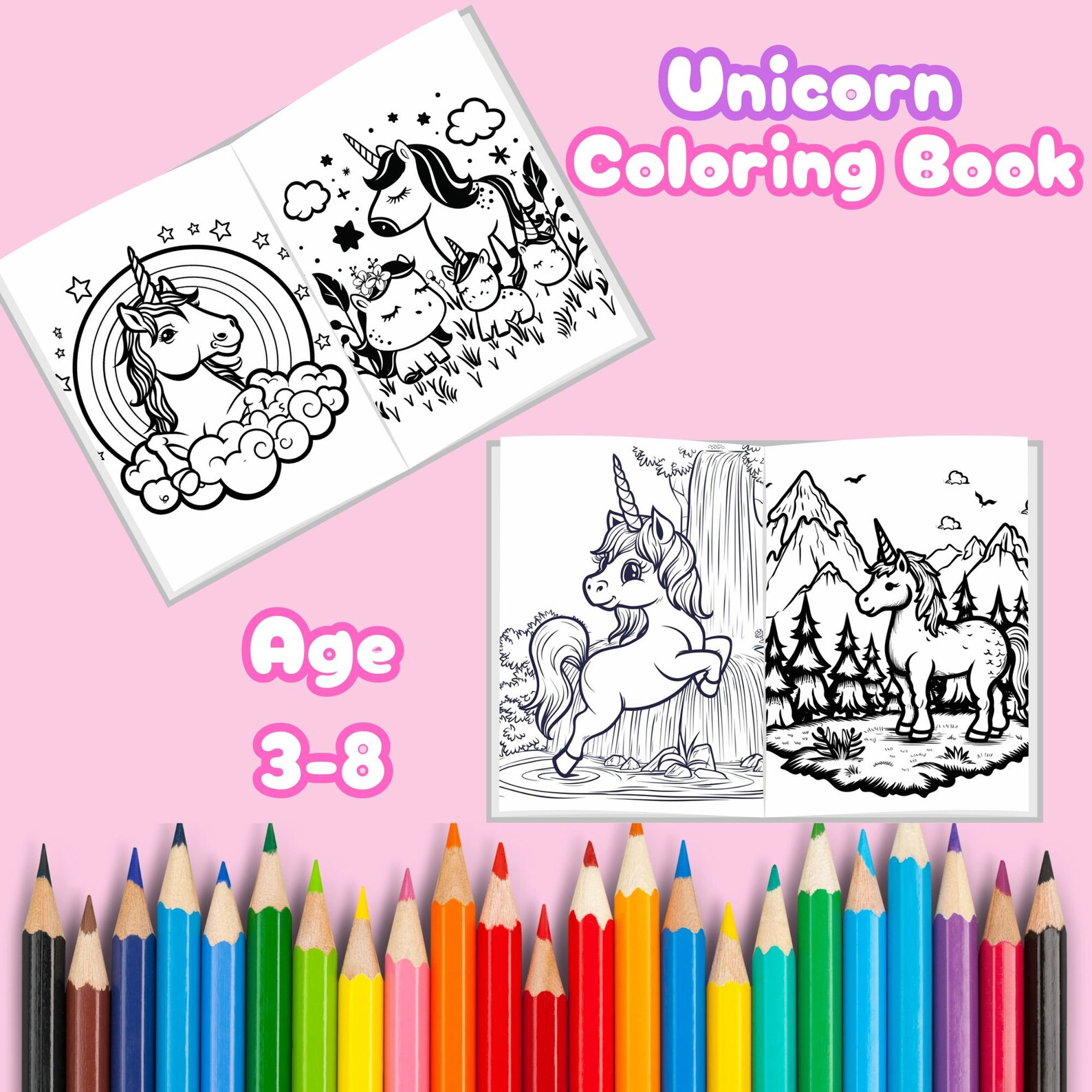 Magical Unicorn Coloring Book for Kids, Creative Painting Fun for ...