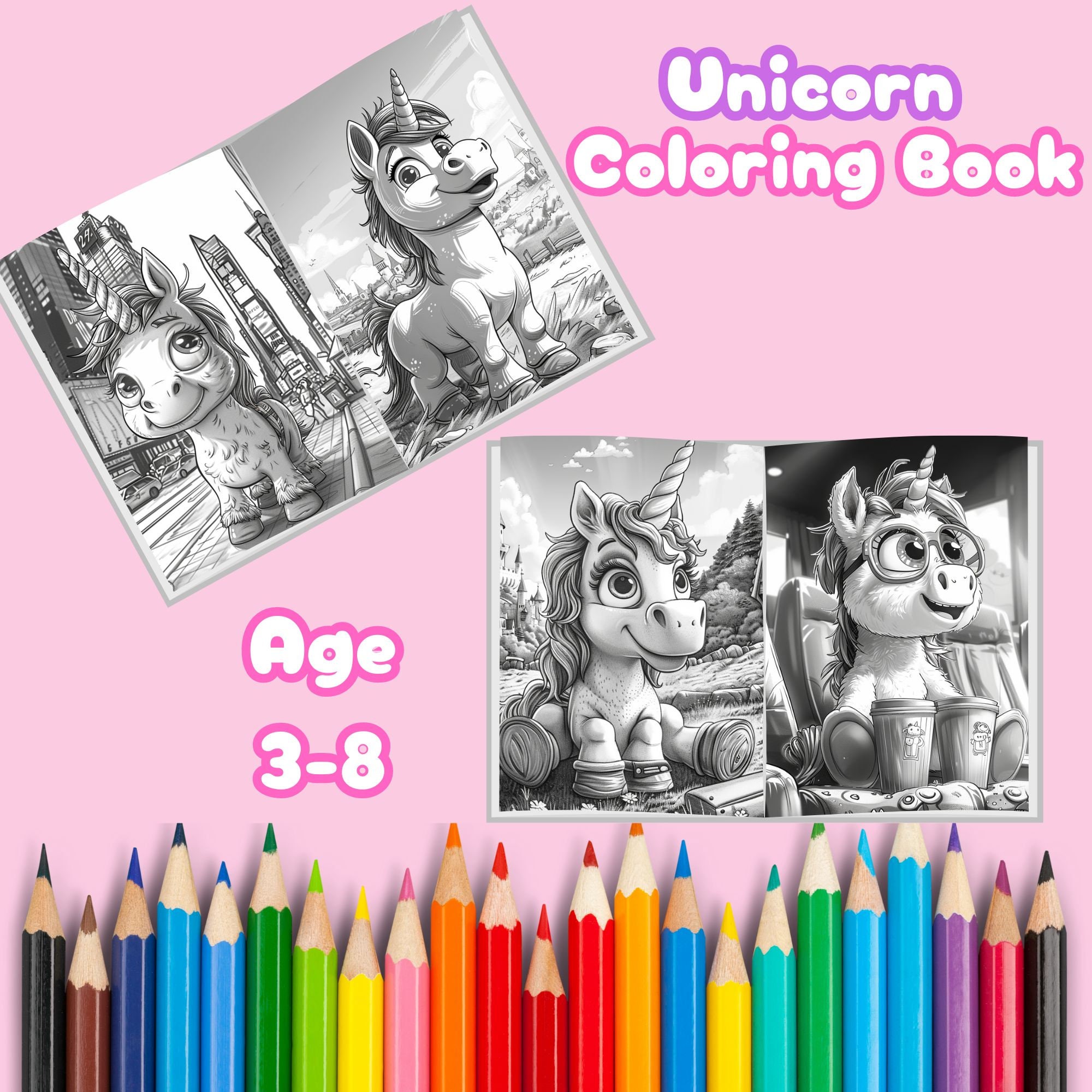 Magical Unicorn Coloring Book for Kids, Creative Painting Fun for ...