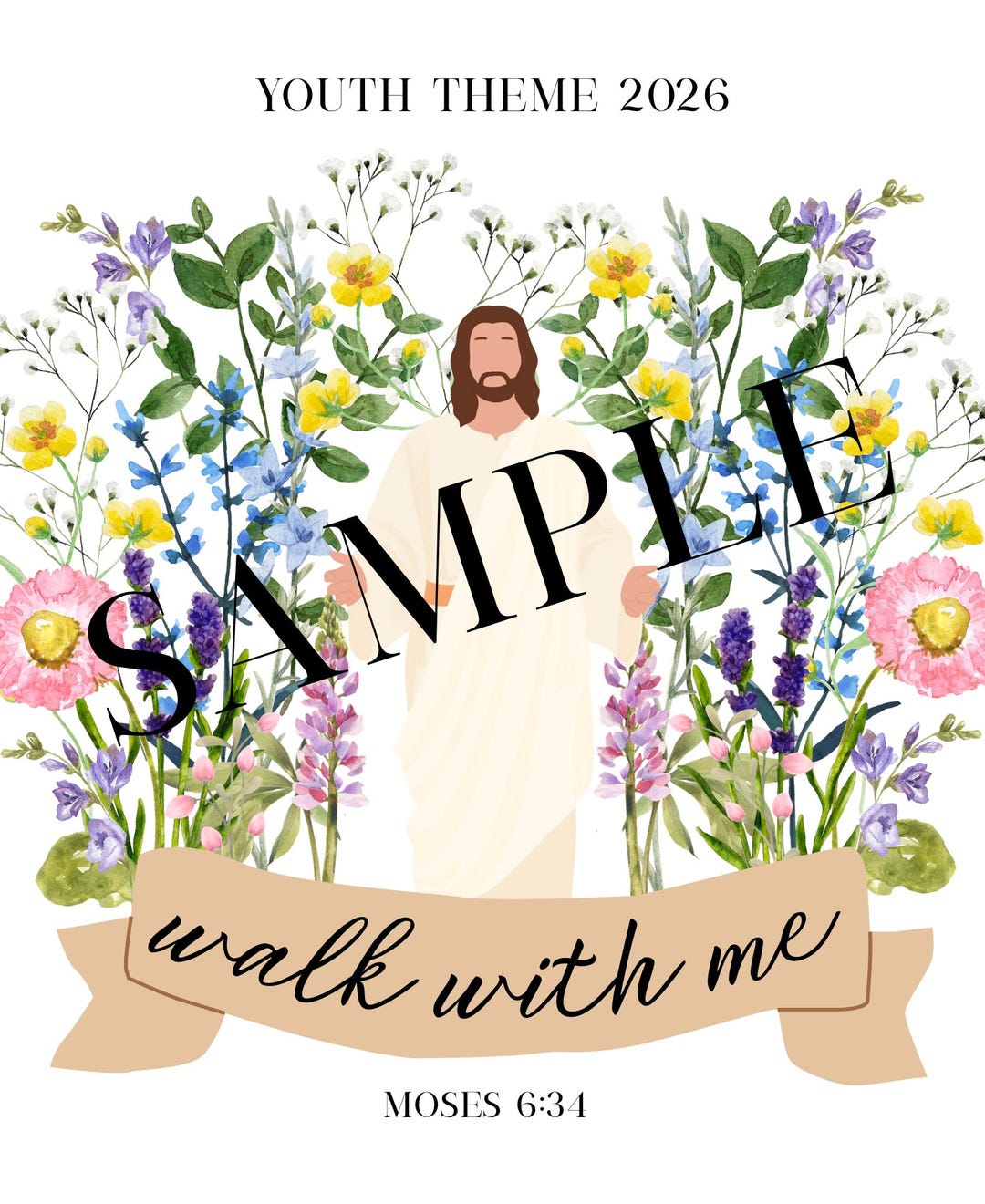 LDS Youth Theme Poster 2026 Moses 6:34 "walk With Me" - Etsy