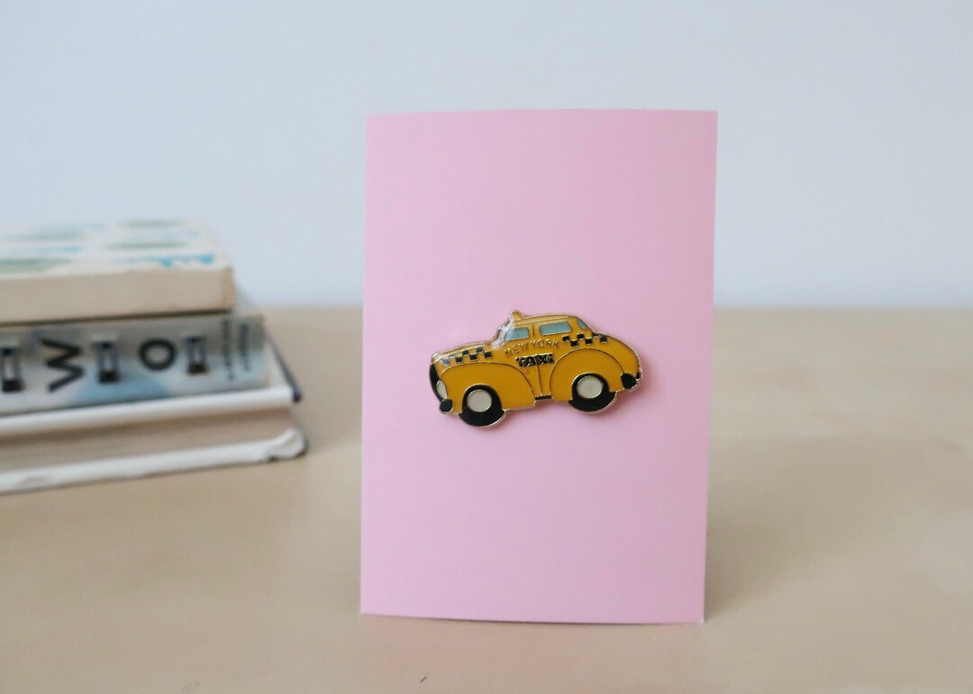 Vintage NYC Yellow Taxi Cab Enamel Pin - Etsy