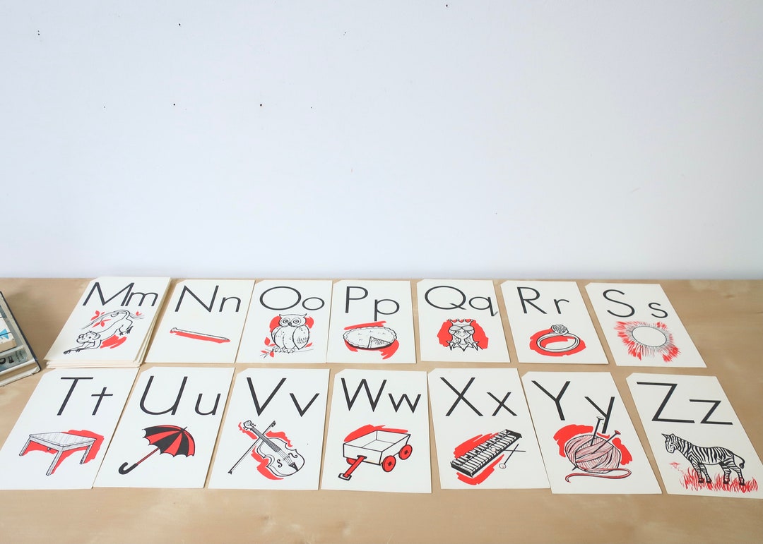 Vintage Milton Bradley Alphabet ABC Flash Cards - 1975 - Complete Boxed ...