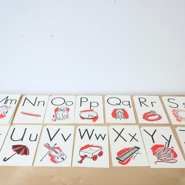 Vintage Abc Cards - Etsy