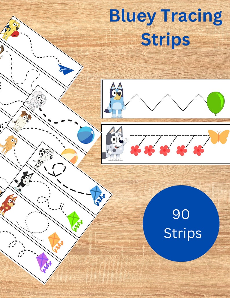 Bluey Line, ABC, Number, and Shapes Tracing - Etsy