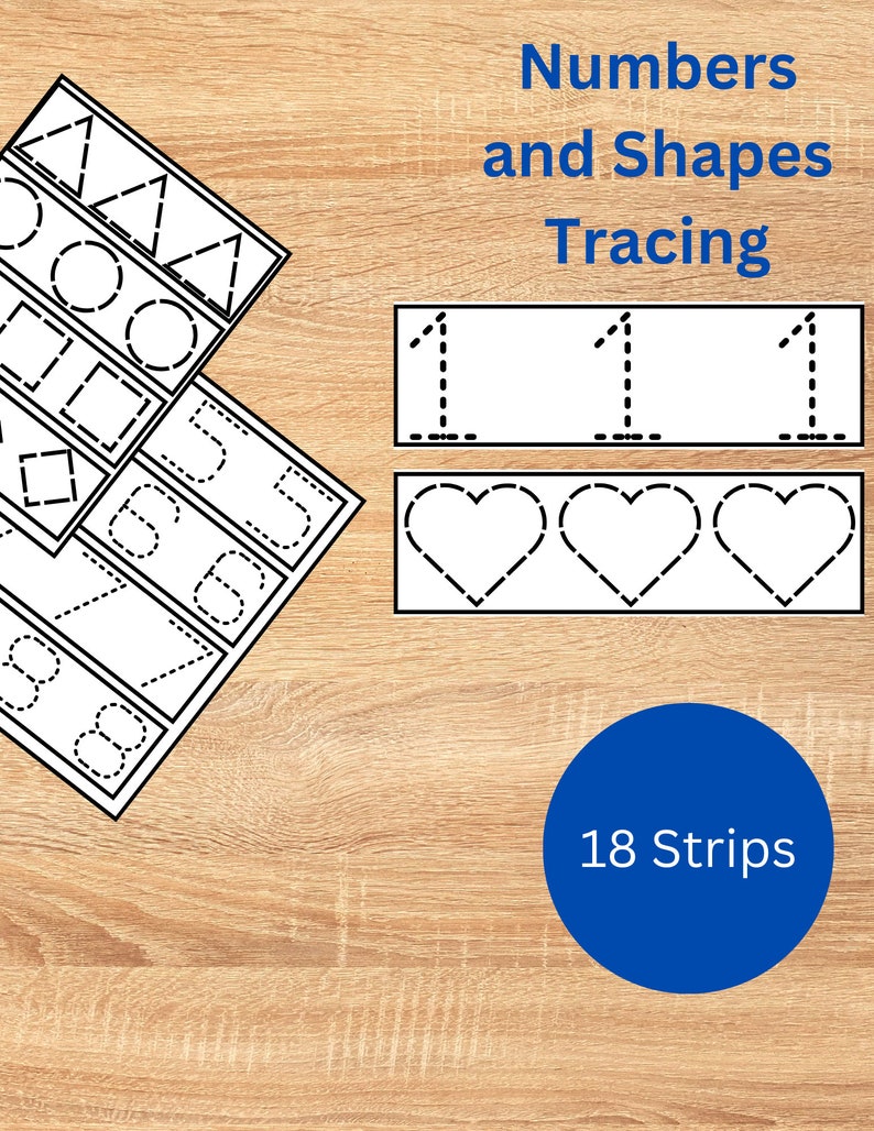 Tracing Shapes and Numbers - Etsy