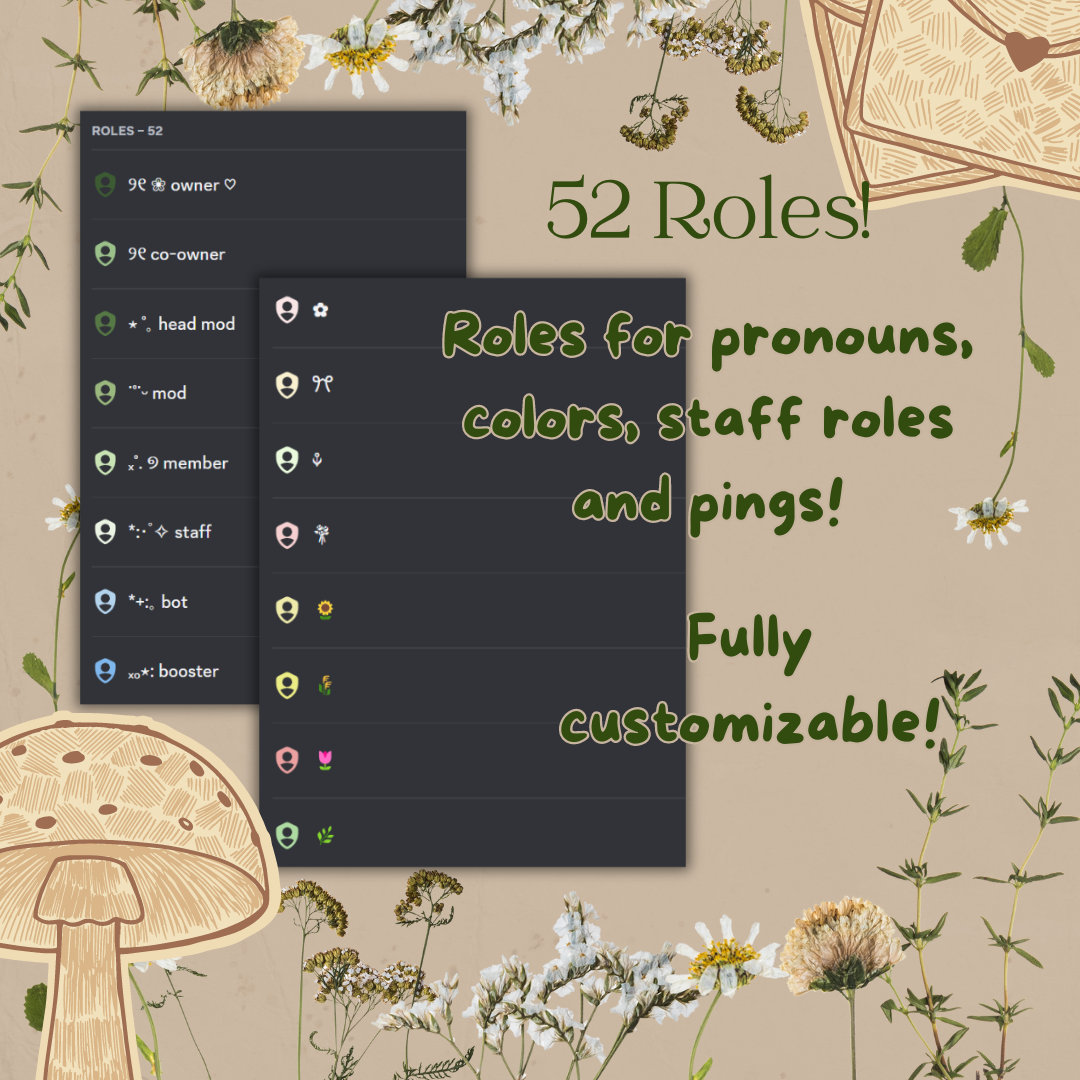 Cottage Core Discord Server Template. Aesthetic Cute Server for Twitch ...