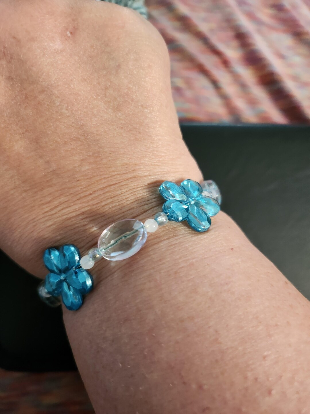 Blue Flower Bracelet - Etsy