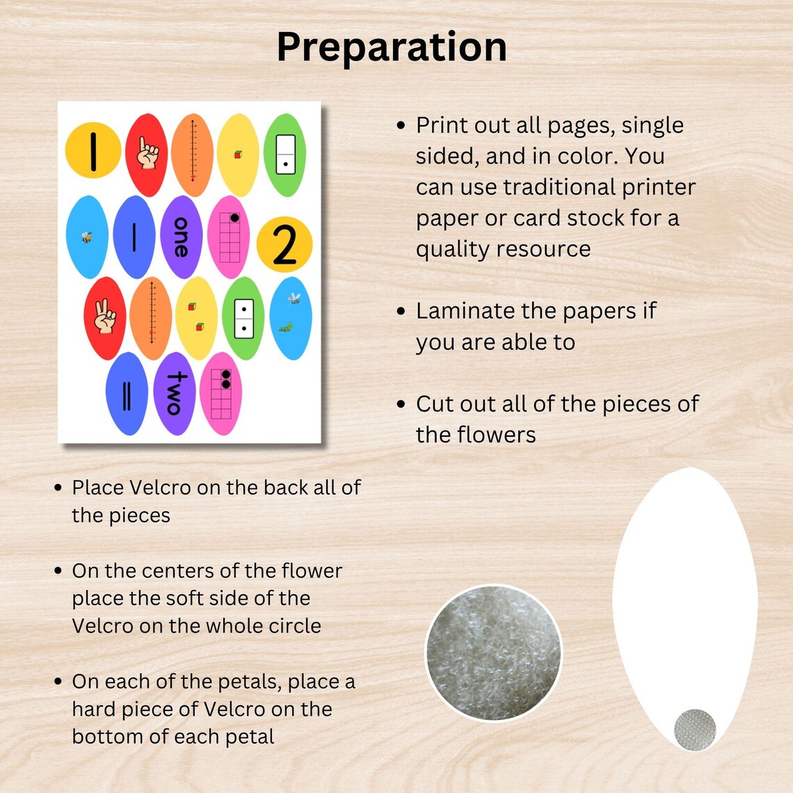 Number Sense Flower Activity 1–20 – Preschool Math Center Printable ...