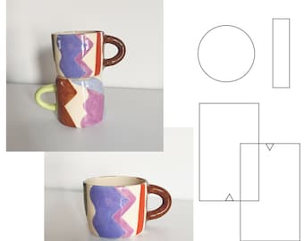 Chunky Coffee Mug Template / Slab Pottery Template - Etsy