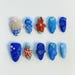Custom Sea Beach Press on Nails Long Almond Nails/acrylic 3D Starfish ...