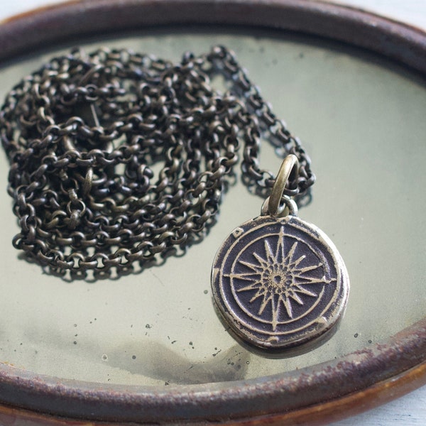 Compass Rose Pendant - Etsy