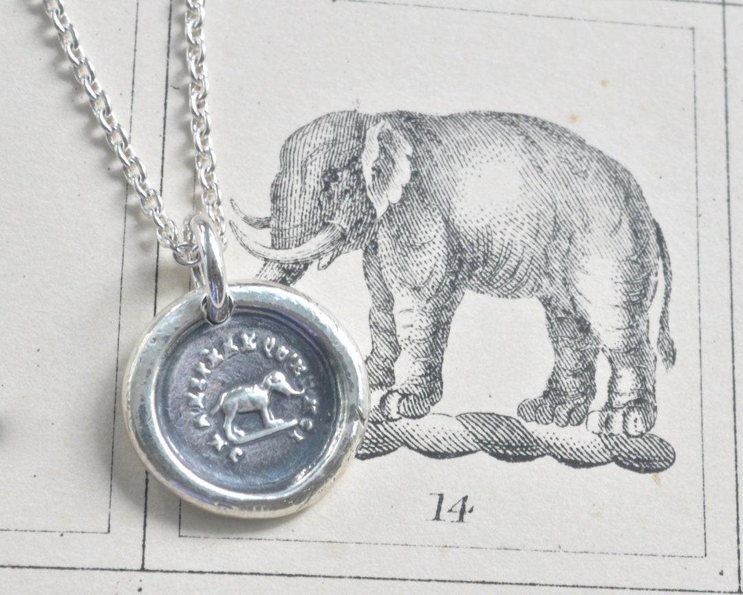 Elephant Necklace - Elephant Wax Seal Necklace Pendant ... Believe in ...