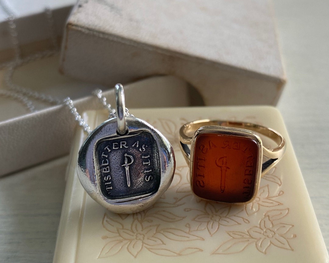 Sword Wax Seal Necklace - Tis Better as It is - Shakespeare Othello Wax ...