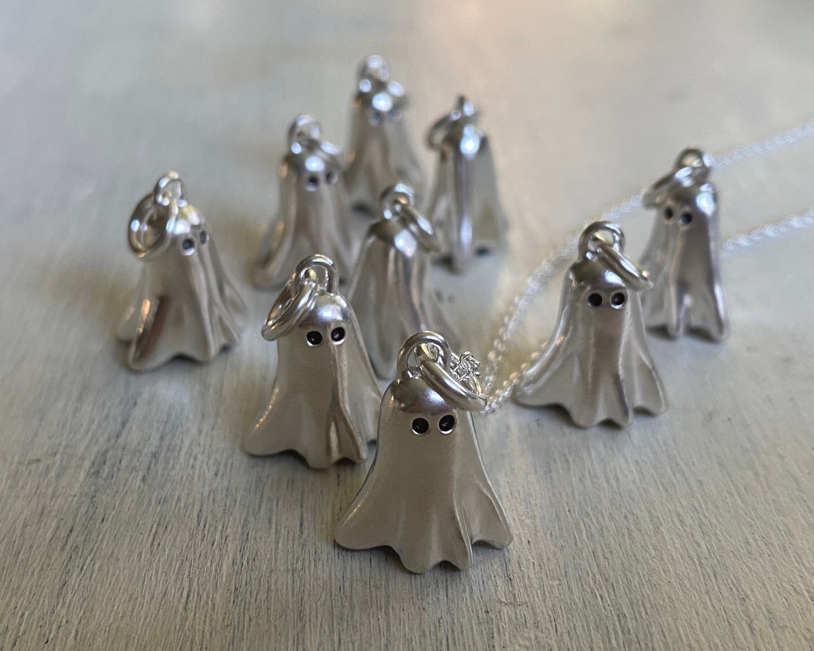 Ghost Necklace Pendant ... Spooky Halloween Jewelry - Etsy