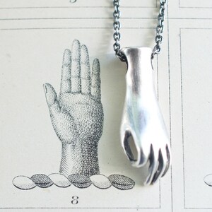 Left Hand Necklace - Figural Hand Pendant - Sterling Silver Hand ...