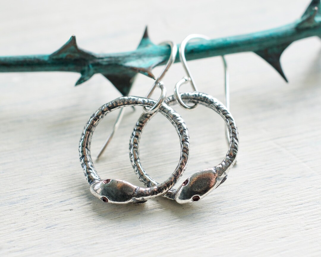 Ouroboros Earrings Snake Earrings Sterling Silver - Etsy