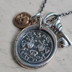 Skeleton Key Necklace Charm Tiny Skeleton Key Charm | Etsy