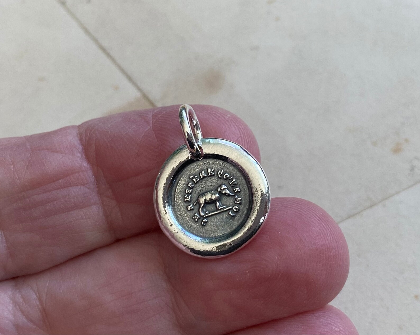 Elephant Necklace - Elephant Wax Seal Necklace Pendant ... Believe in ...