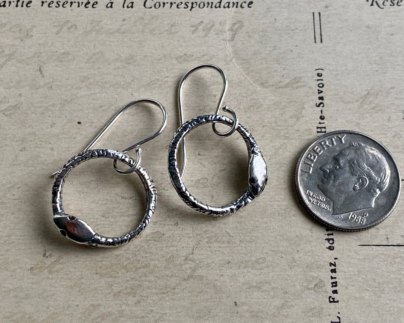 Ouroboros earrings snake earrings sterling silver | Etsy