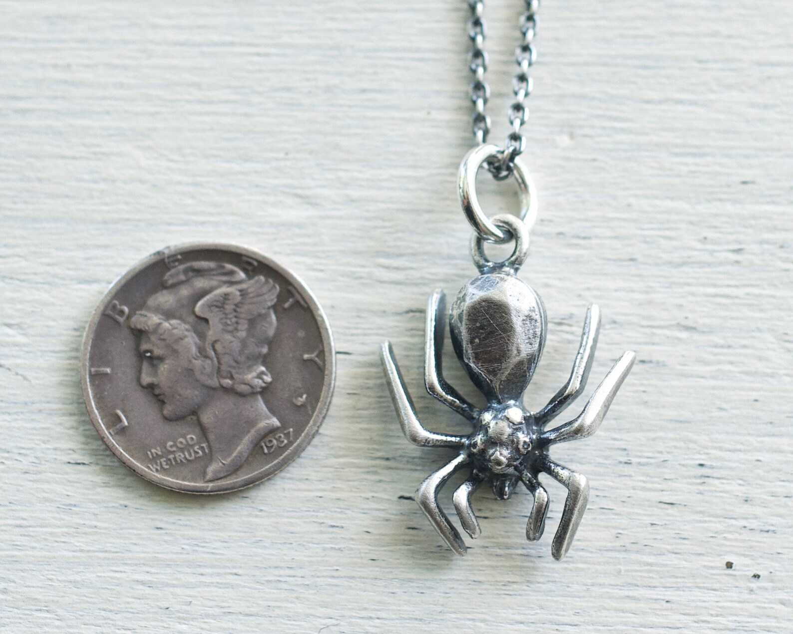 Spider Necklace Sterling Silver Whimsical Spider Jewelry | Etsy