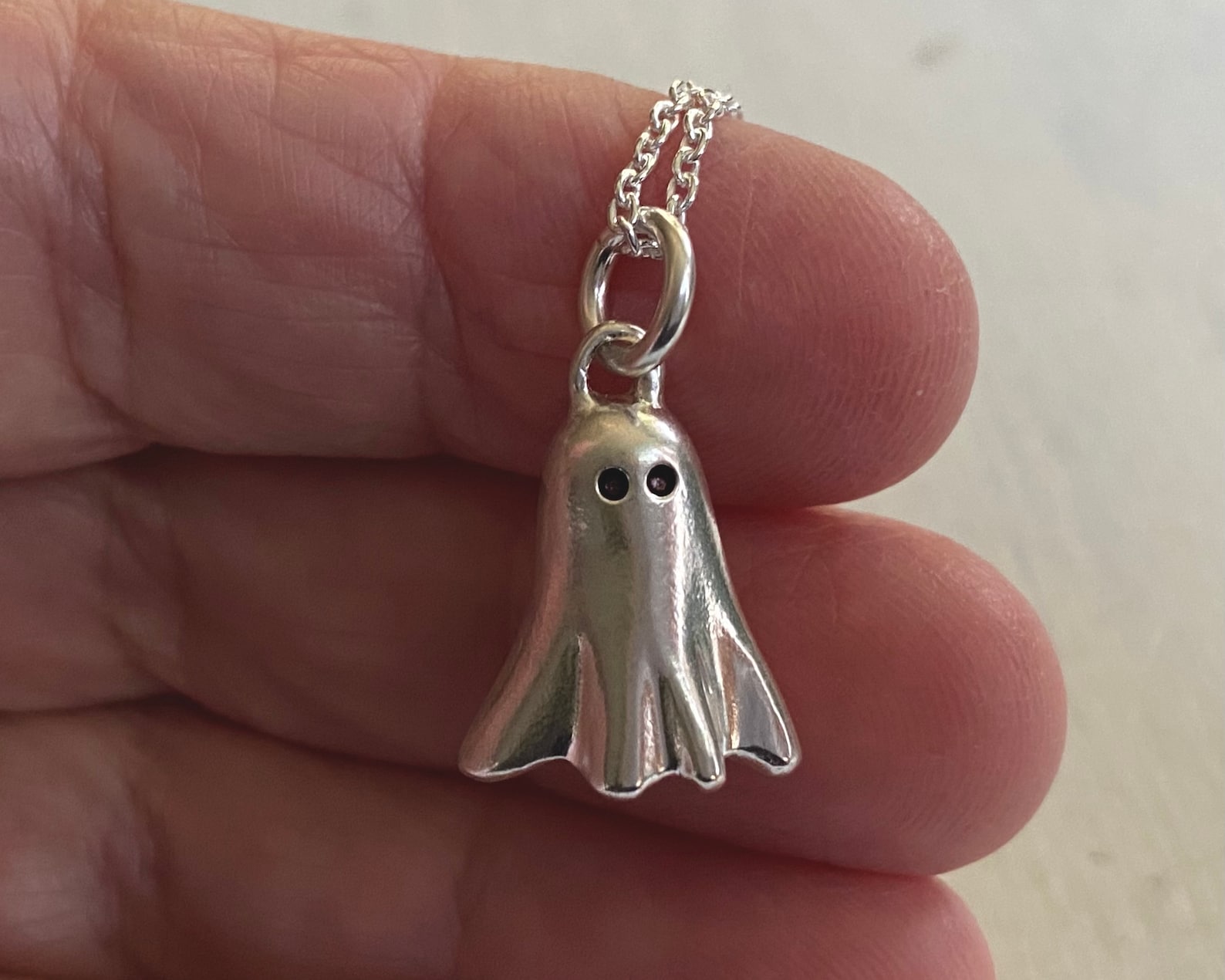 Ghost Necklace Pendant ... Spooky Halloween Jewelry | Etsy