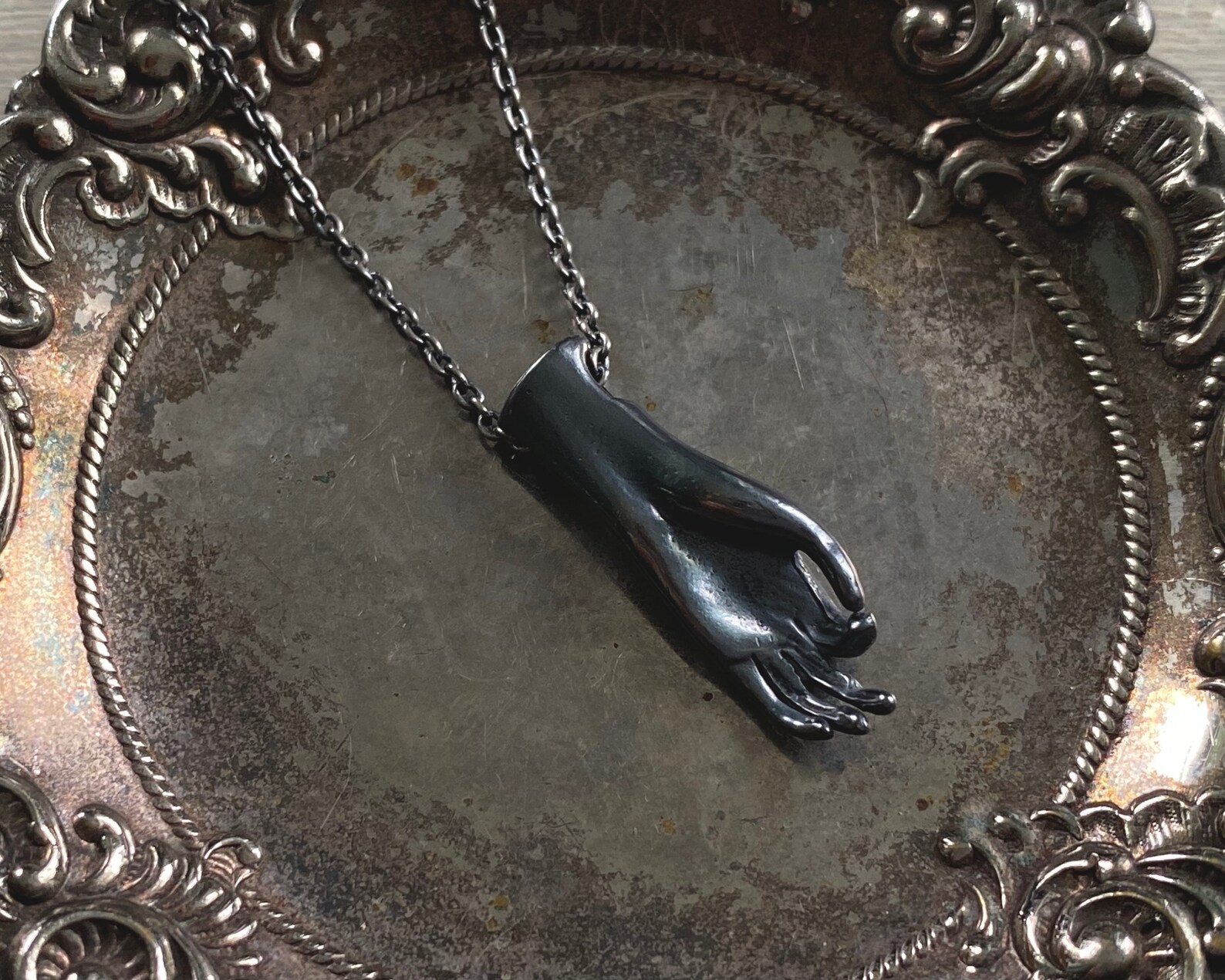 Left Hand Necklace Figural Hand Pendant Sterling Silver - Etsy