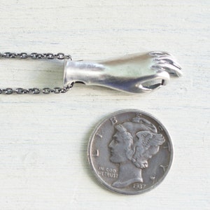 Left Hand Necklace - Figural Hand Pendant - Sterling Silver Hand ...