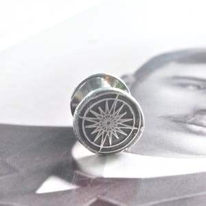 Compass Rose Tie Tack Pin - Sterling Silver Compass Wax Seal Tie Tack ...