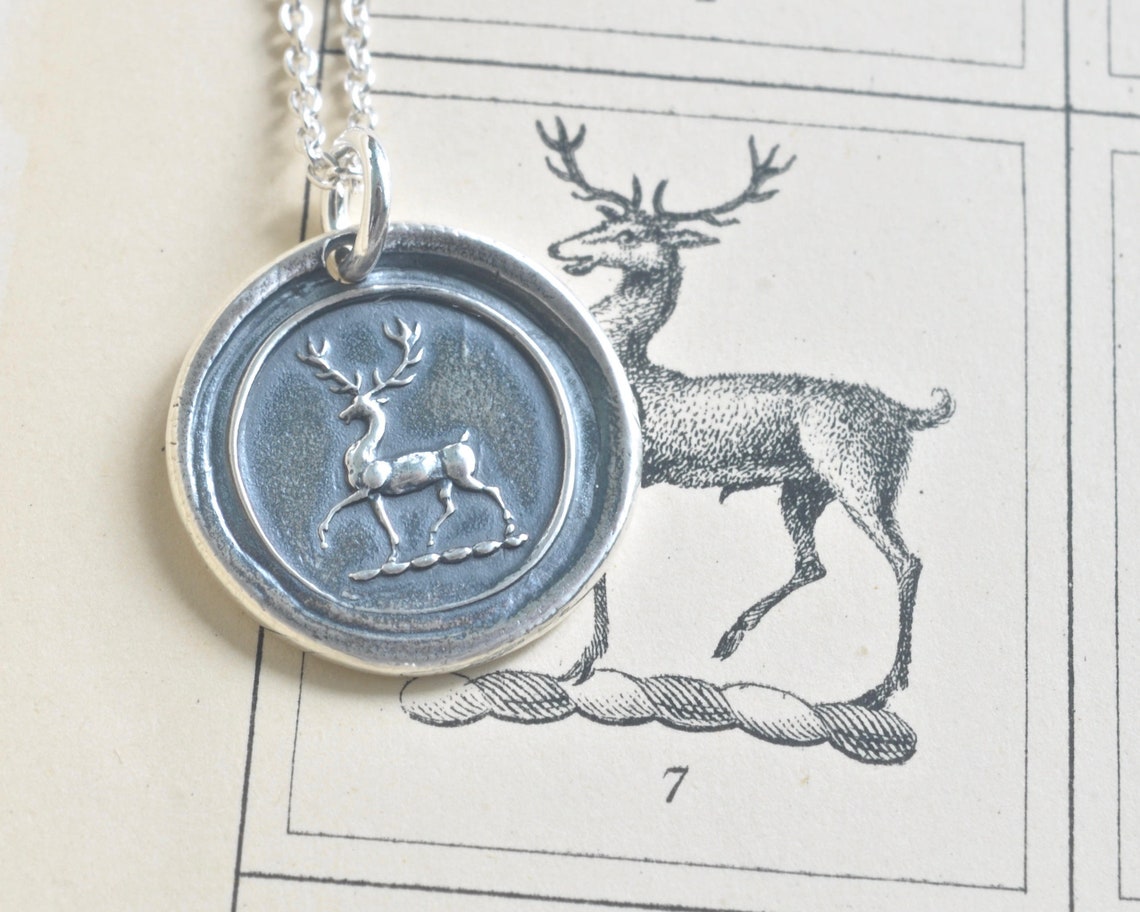 Stag Pendant - Stag Deer Wax Seal Necklace - Peace and Harmony - Wax ...
