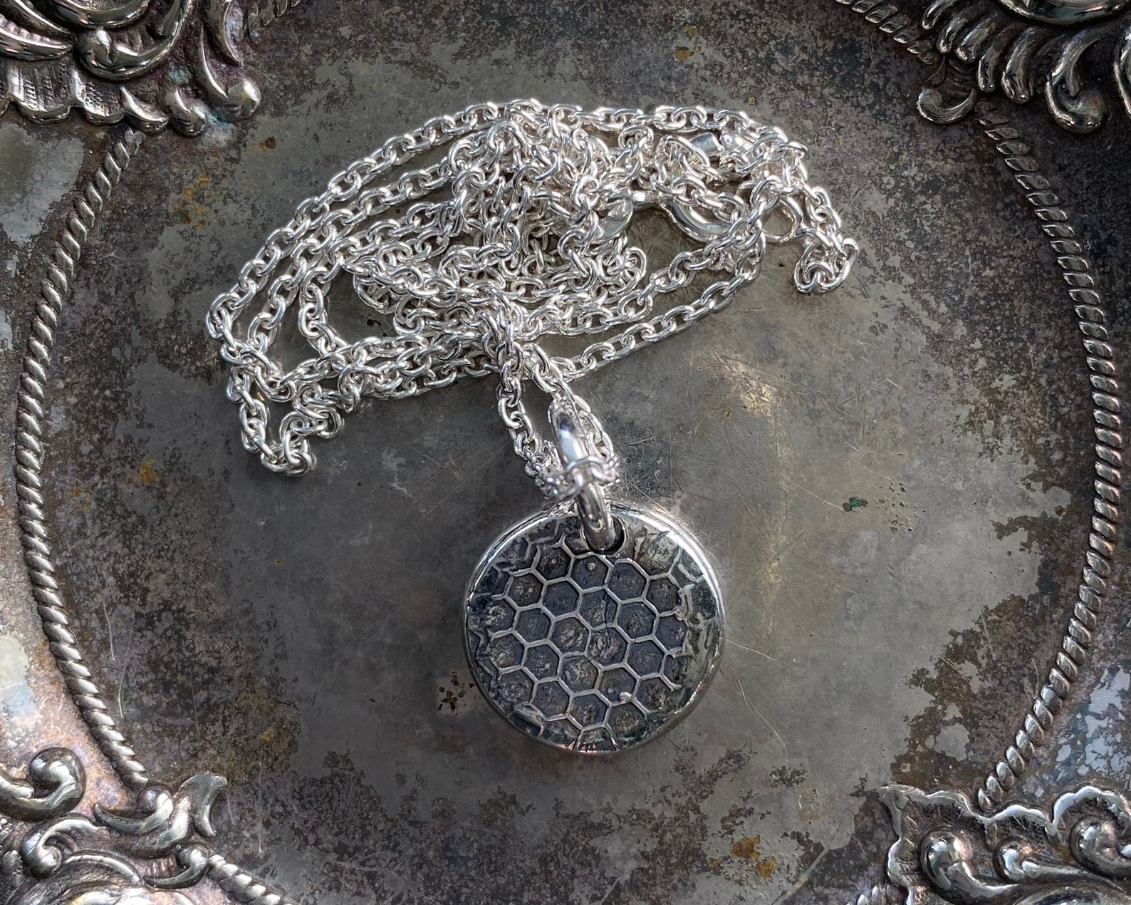 Bee Wax Seal Necklace Pendant Bee Silent Secretive Sterling - Etsy