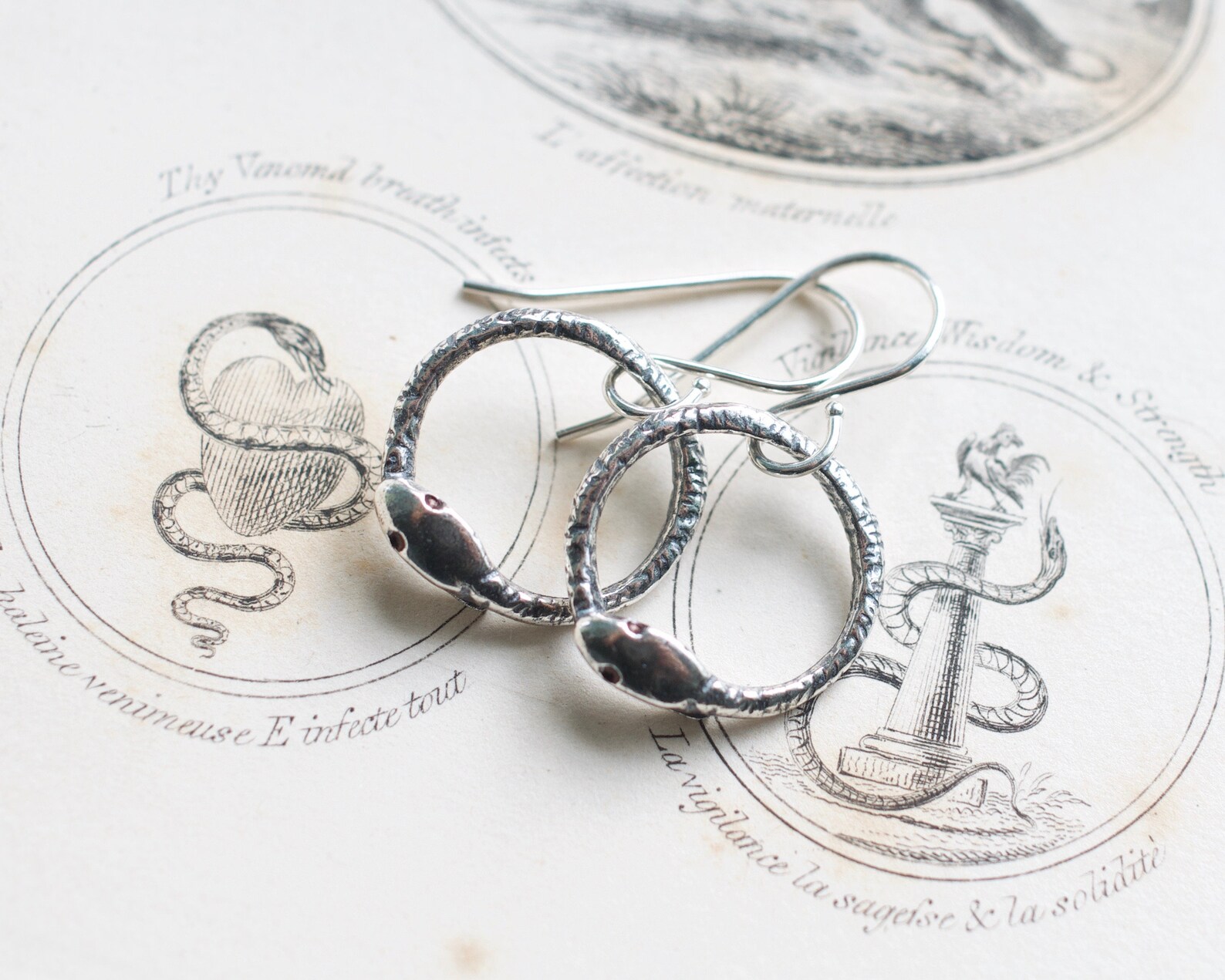 Ouroboros Earrings Snake Earrings Sterling Silver | Etsy