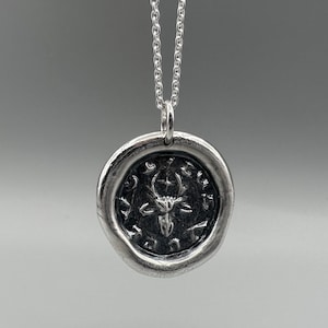 St. Hubert Wax Seal Necklace - St. Hubertus Stag Pendant - Saint of ...