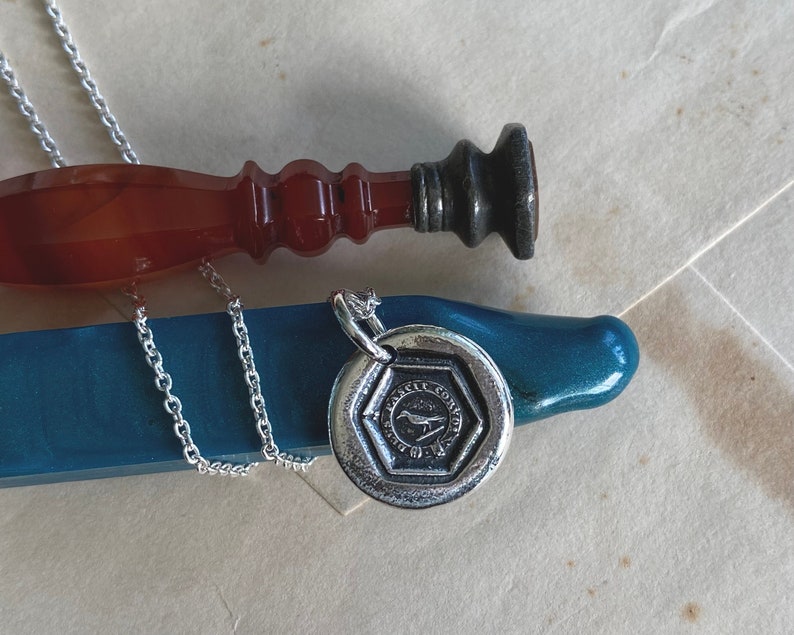 Raven Wax Seal Necklace God Feeds the Ravens DEUS PASCIT | Etsy
