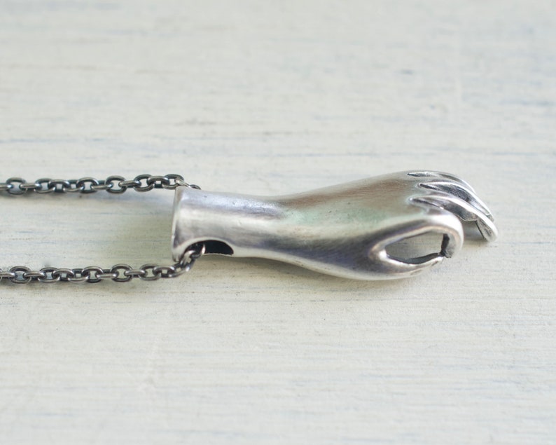 Left Hand Necklace Figural Hand Pendant Sterling Silver - Etsy