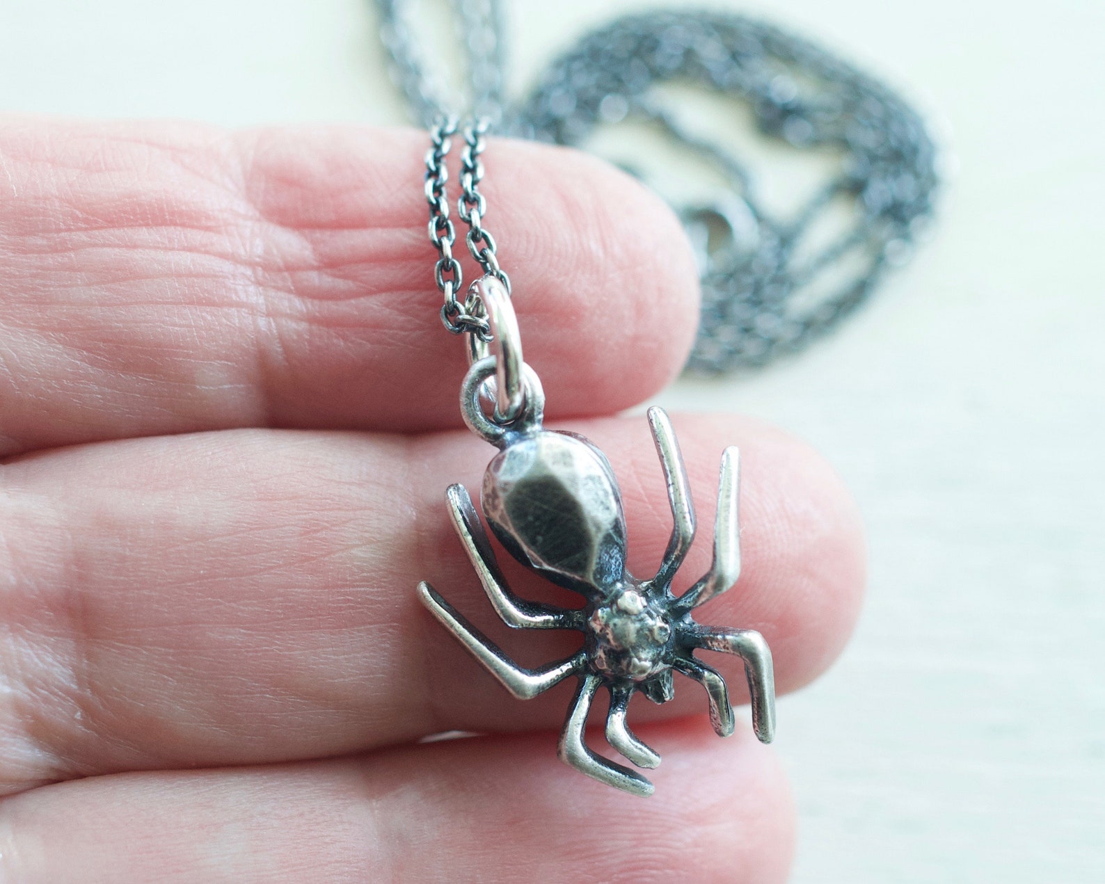 Spider Necklace Sterling Silver Whimsical Spider Jewelry | Etsy