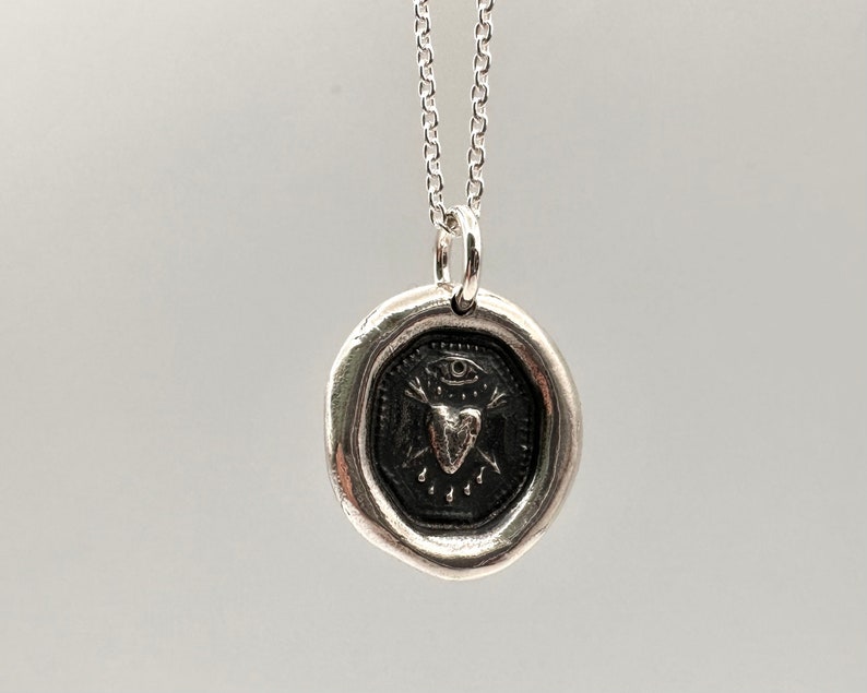 Bleeding Heart Wax Seal Necklace Meaningful Wax Seal Jewelry - Etsy