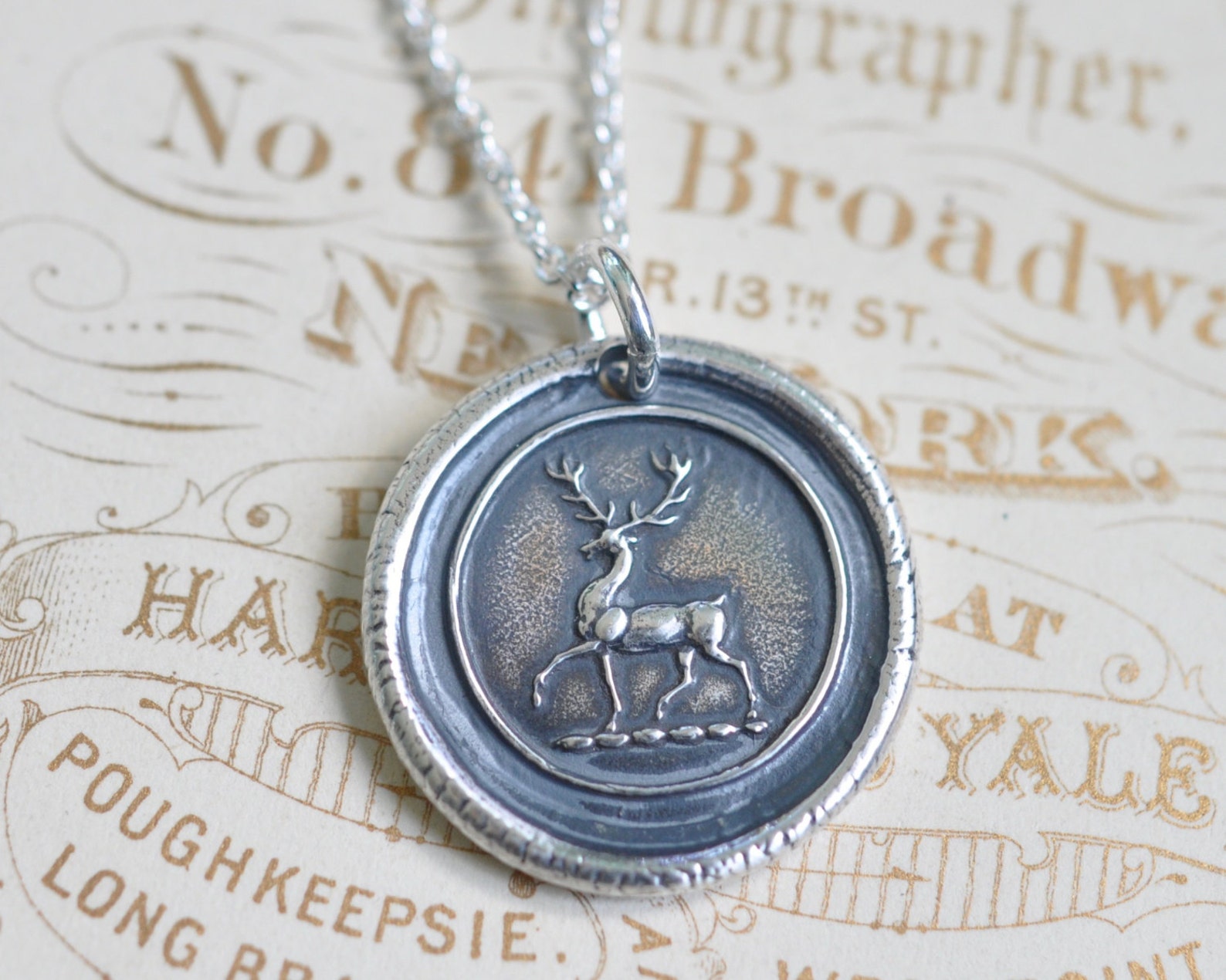 Stag Pendant - Stag Deer Wax Seal Necklace - Peace and Harmony - Wax ...