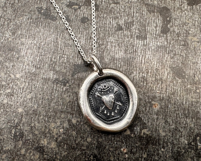 Bleeding Heart Wax Seal Necklace Meaningful Wax Seal Jewelry - Etsy